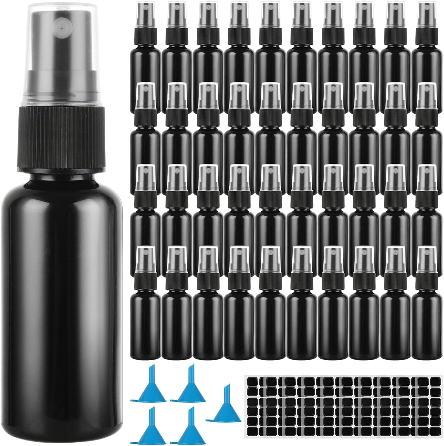 Amazon.com: 60 Pcs Small Spray Bottle Bulk, 30ML 1Oz Black Empty Spray ...