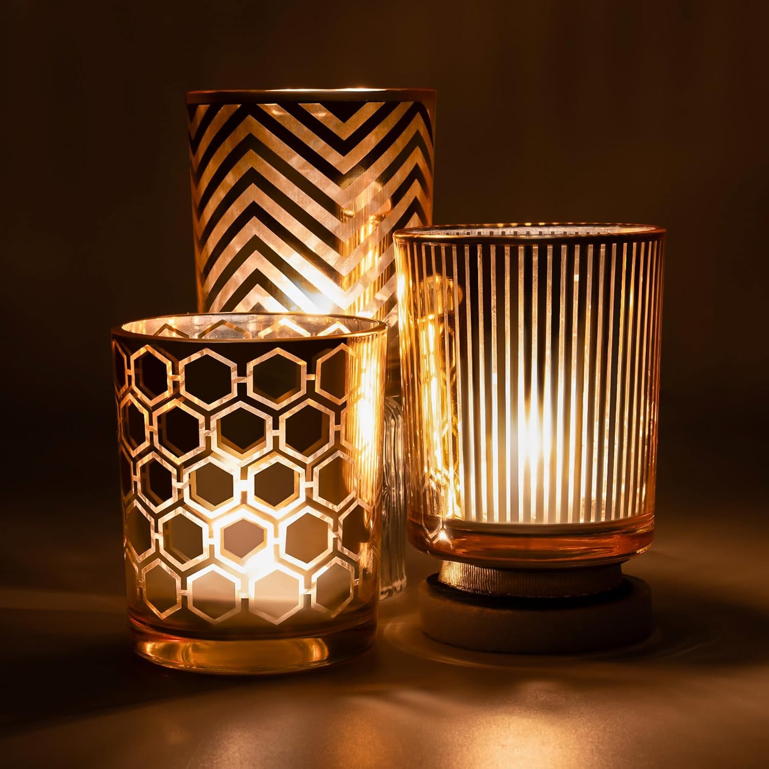 Amazon.com: Toptime Tea Lights Candle Holder, Gold Votive Candle ...