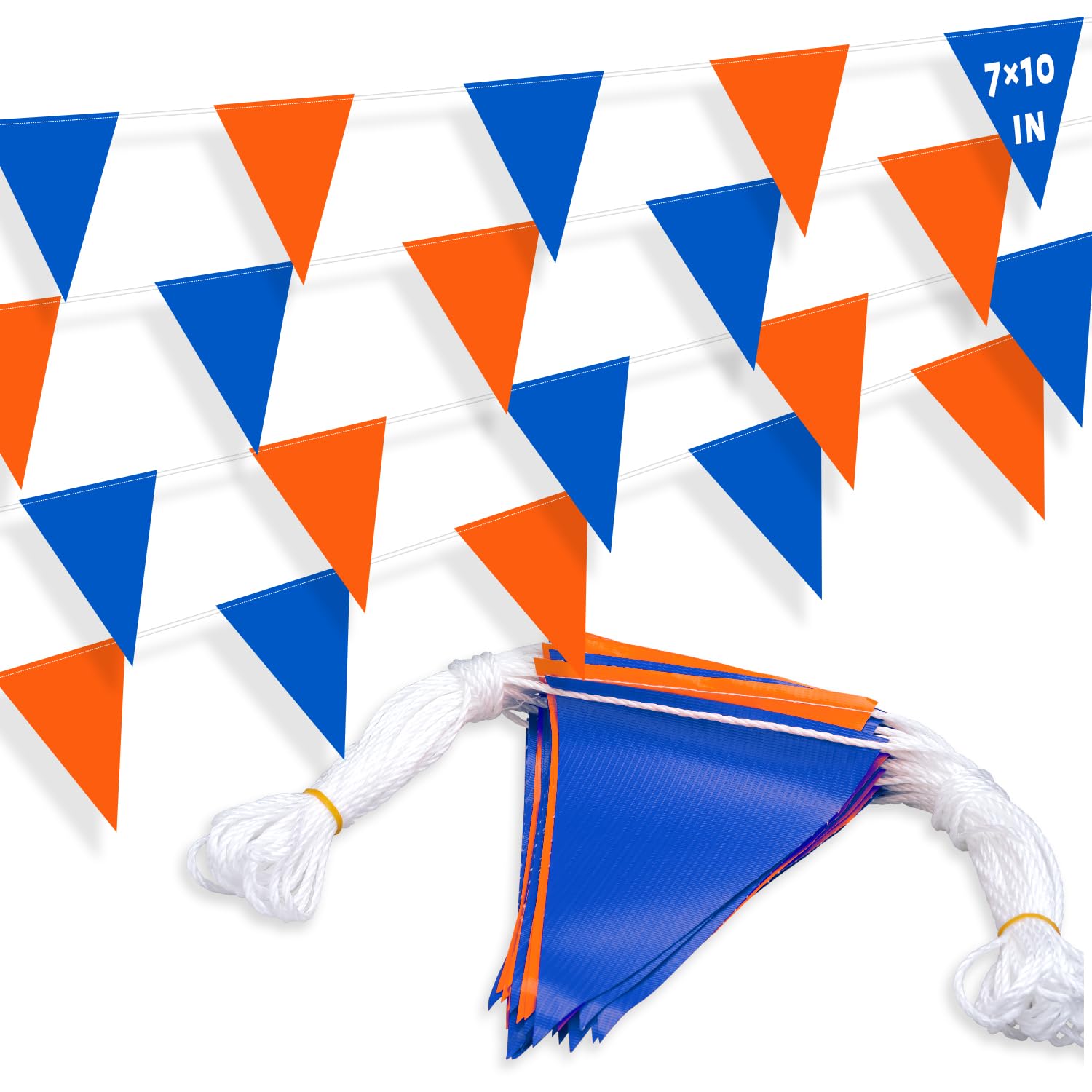 Amazon.com: 105ft Pennant Banner Flags, 7"x10" Fluorescent Orange and ...