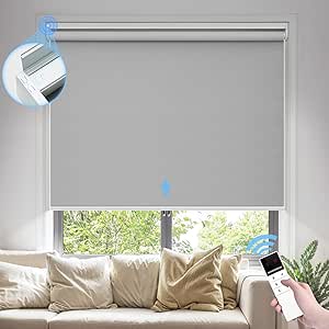 Pasoun Blackout Motorized Shades Blinds for Windows Automatic Window ...