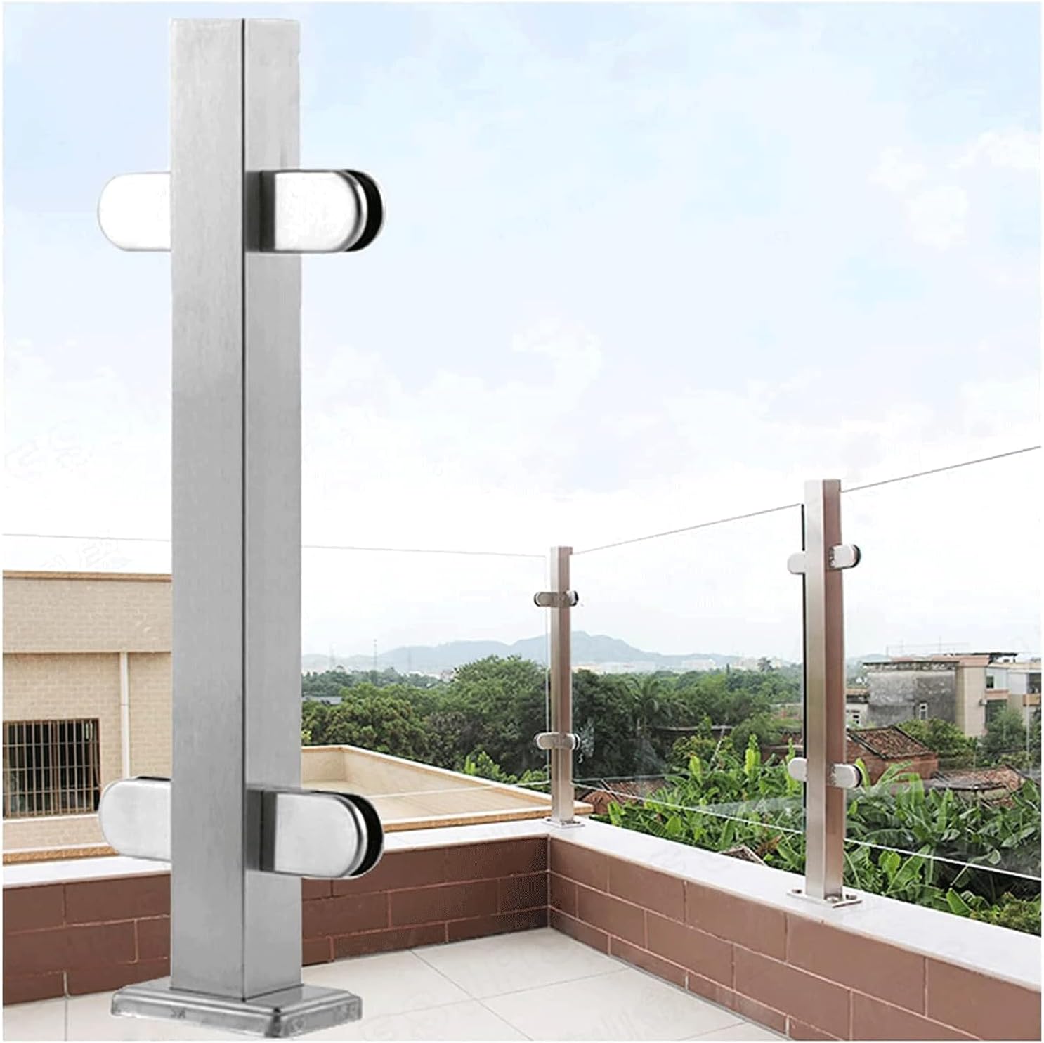 Amazon.com: Railing Posts Square Glass Balustrade Posts for 10/12mm ...