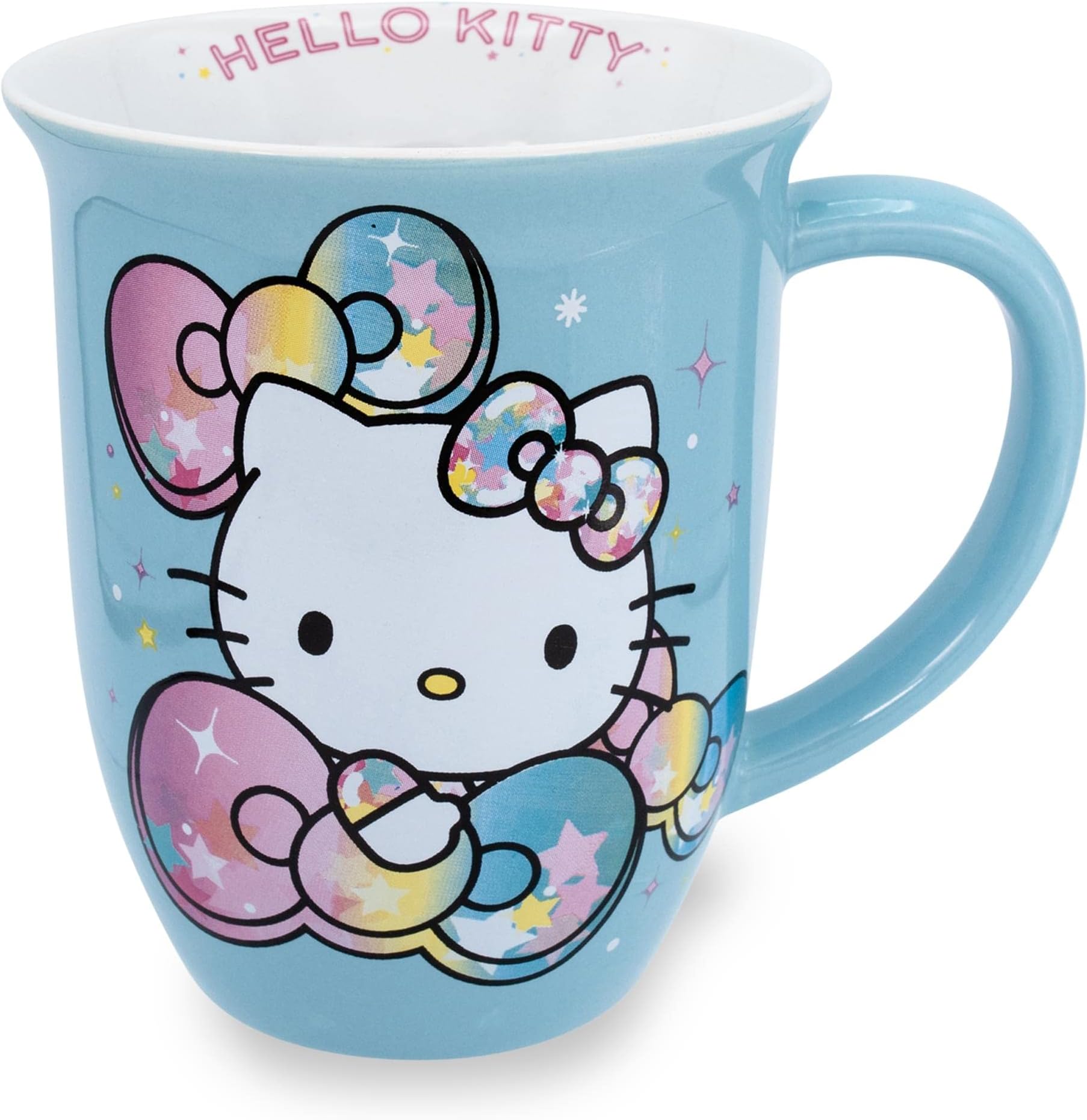Amazon.com: Sanrio Hello Kitty Pastel Rainbow 16oz Wide Rim Ceramic Mug ...