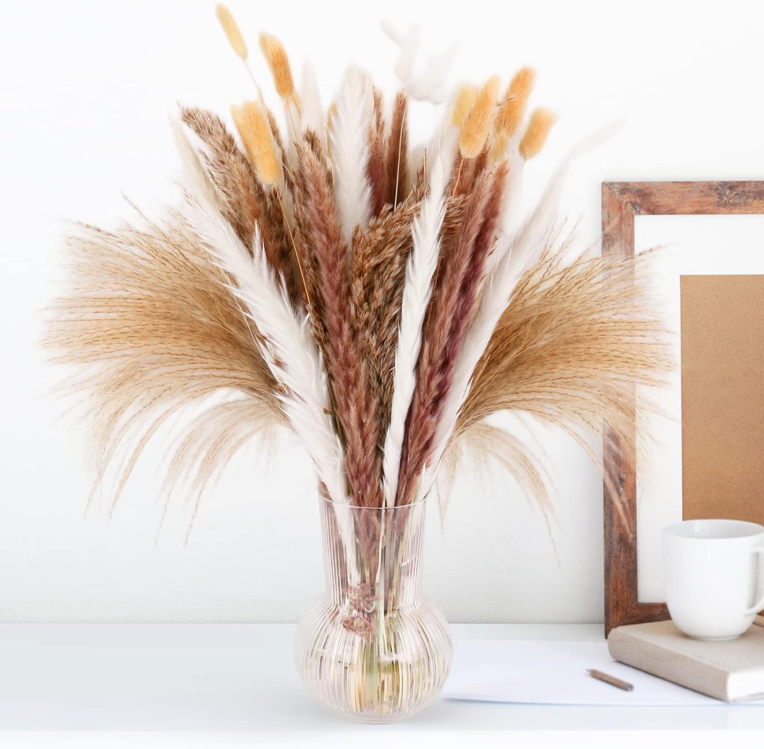 Amazon.com: Todfut 110 PCS Natural Dried Pampas Grass Decor Boho Home ...