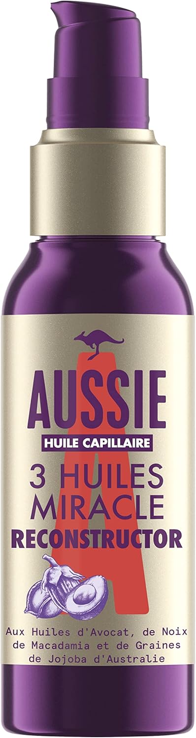 Aussie, huile cheveux, 3 miracle oil reconstructor à l’huile de noix de ...