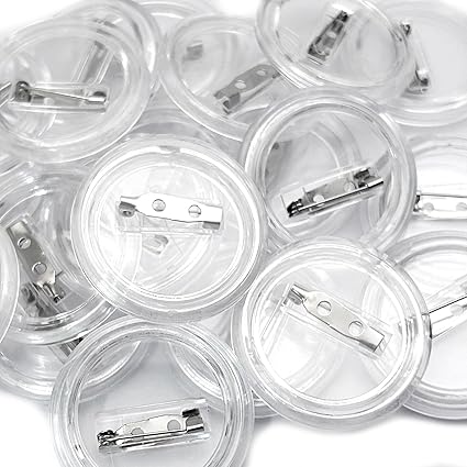 Amazon.com: vibedor 1.5 Inch Blank Button Pins 60 Packs Clear Button ...