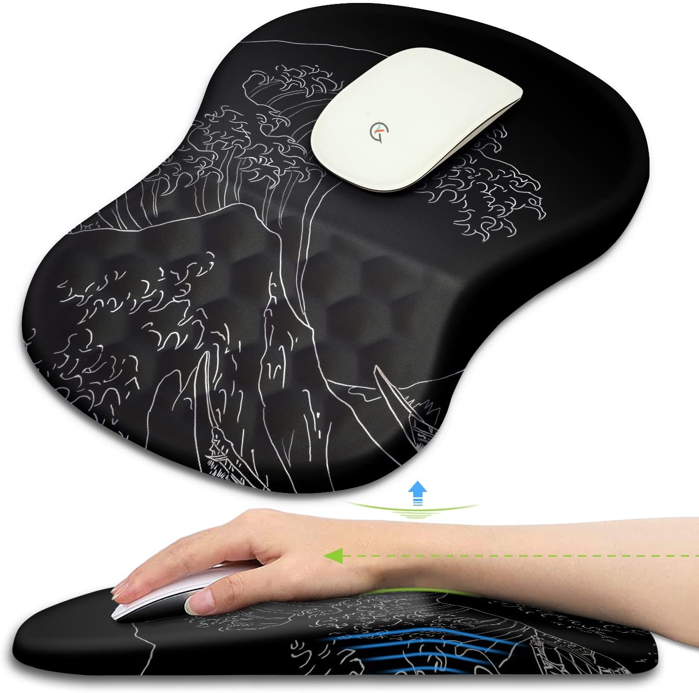 Amazon.com: KUOSGM Large Ergonomic Mouse Pad Wrist Support with Gel ...