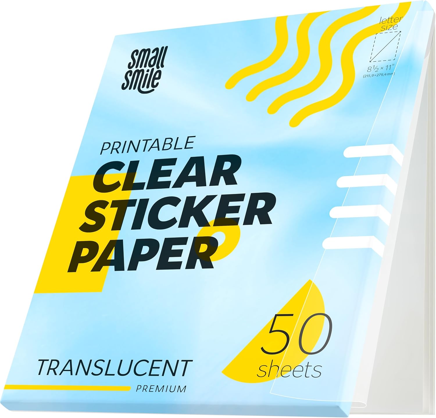 Amazon.com : 95% Clear Sticker Paper for Inkjet Printer and Laser – 50 ...