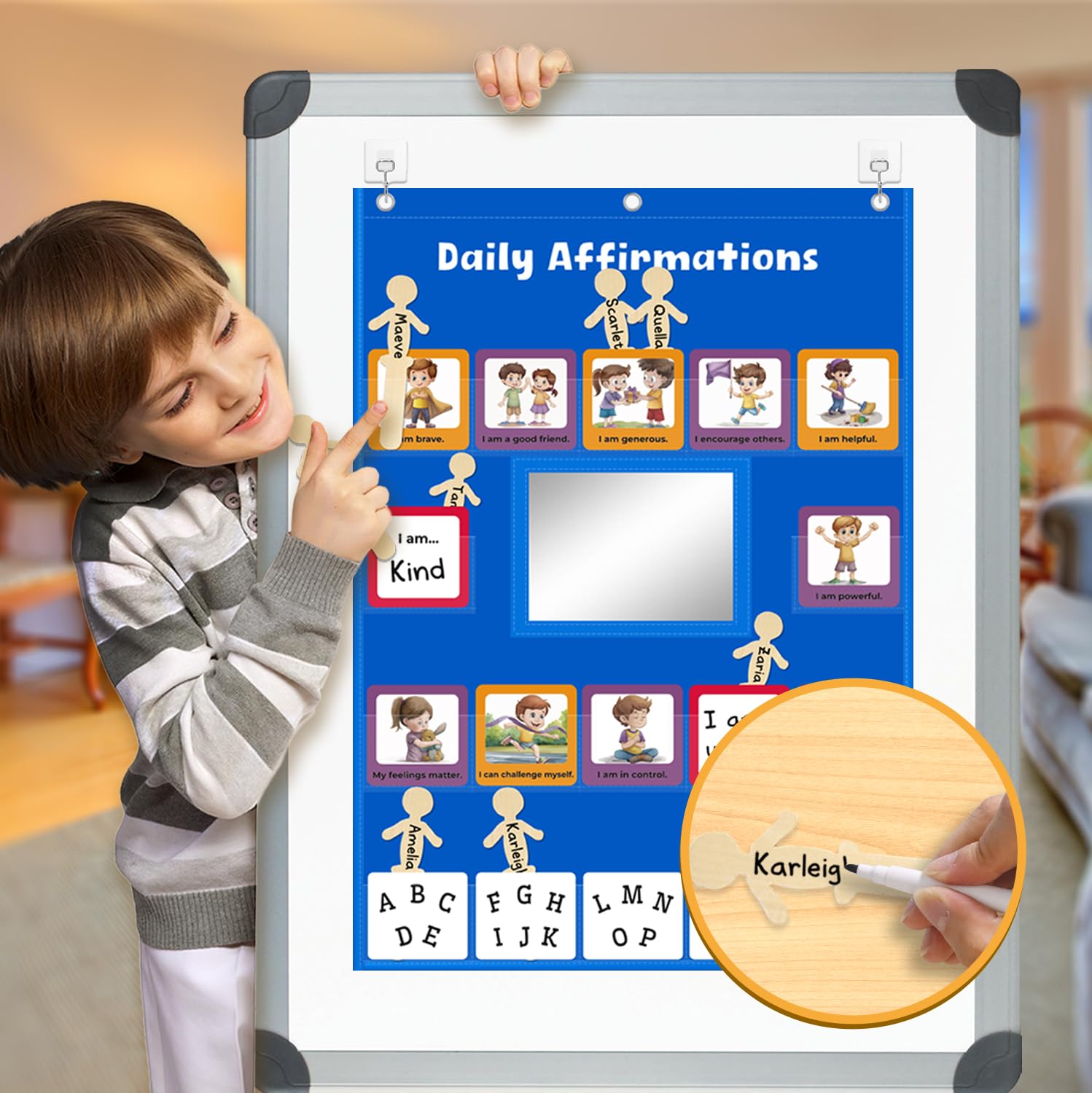Snapklik.com : ALSLEA Daily Affirmations For Kids Pocket Chart