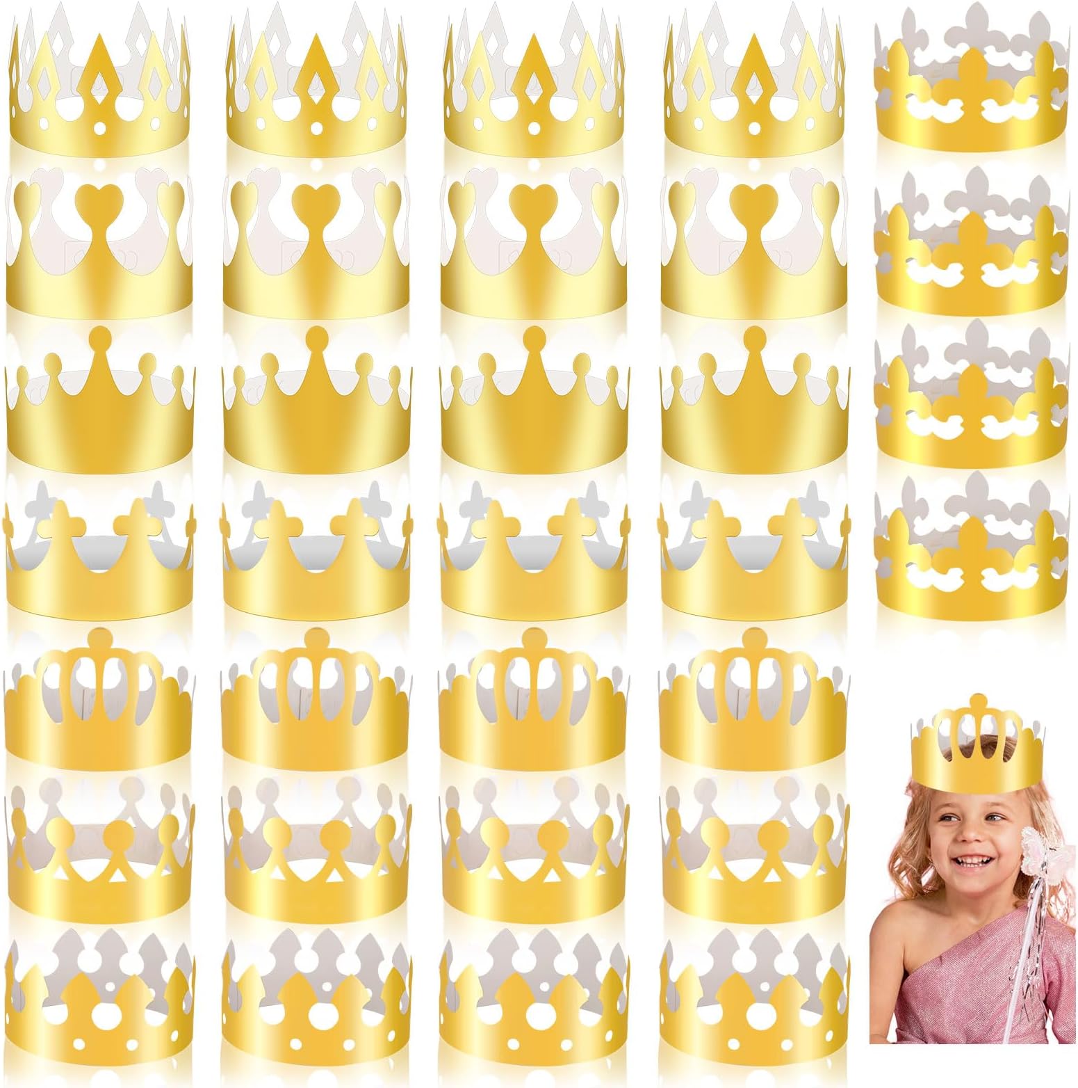 Amazon.com: Elegant Happy Birthday Gold Paper Crown - 8" x 4.5" (1 Pc ...