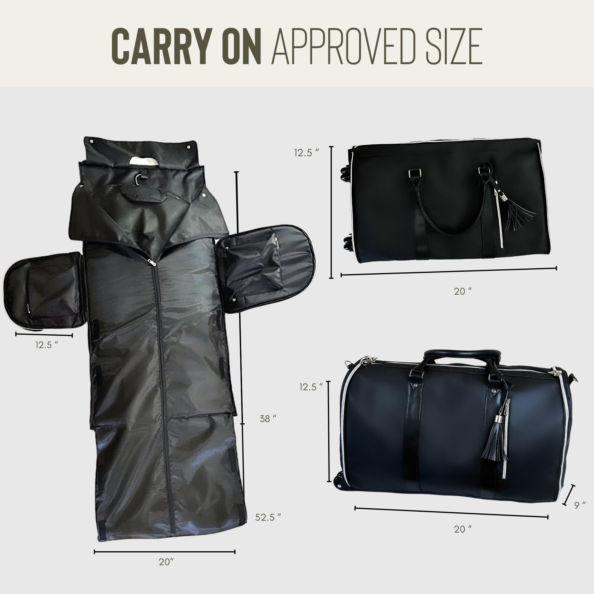 X MARKIT Travel Garment Roller Carry On Weekender Bag (Black Garment ...