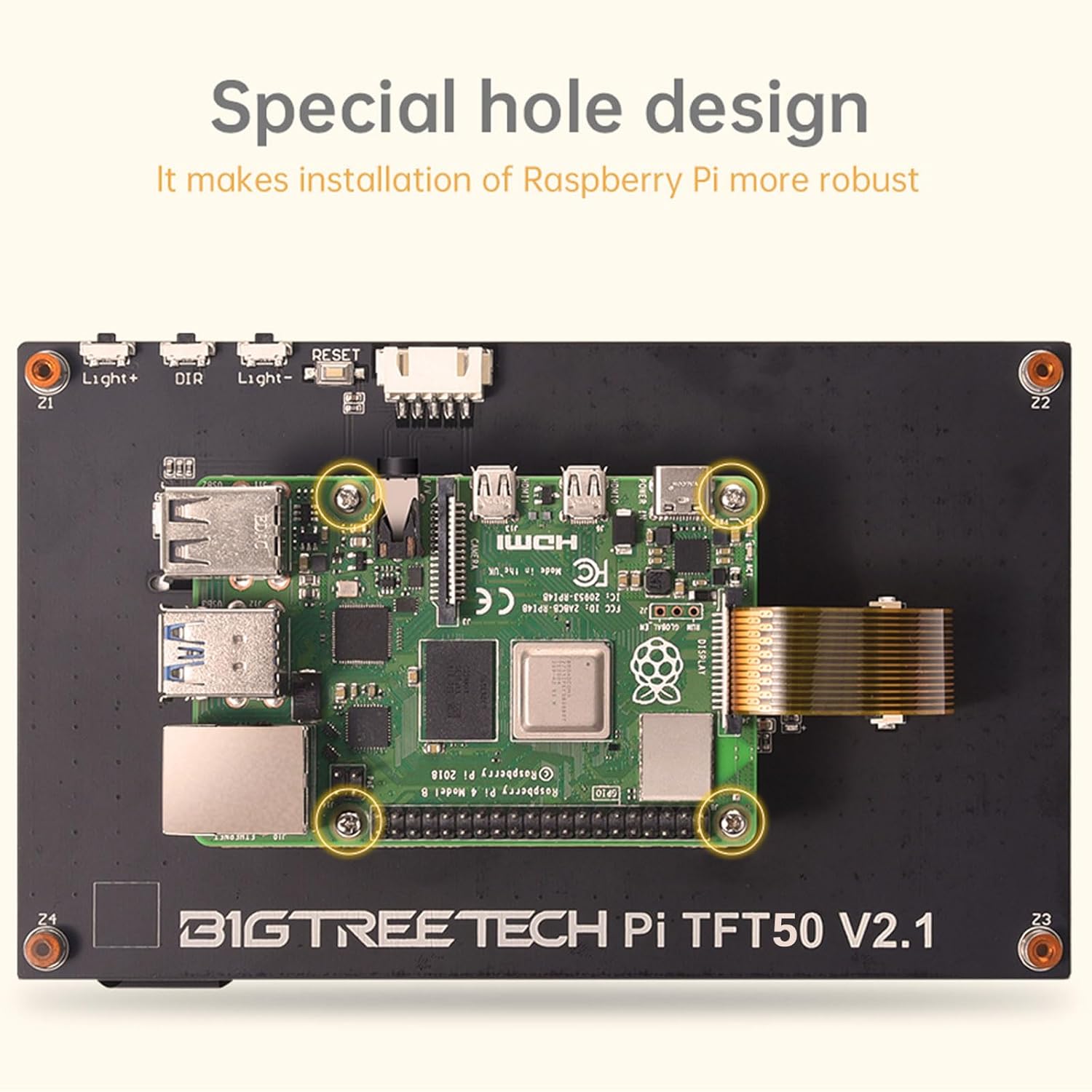 BIGTREETECH Actualización PITFT50 V20 Pantalla inteligente gráfica DSI Interfaz LCD táctil de 5 ...