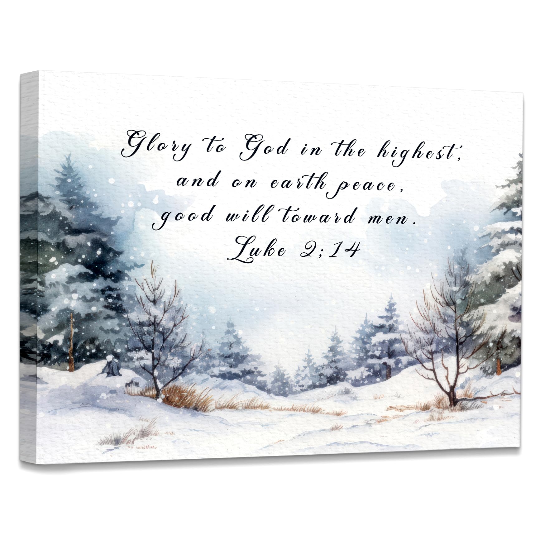 Amazon.com: WODMIS Winter Bible Verse Wall Decor Framed Canvas Wall Art ...