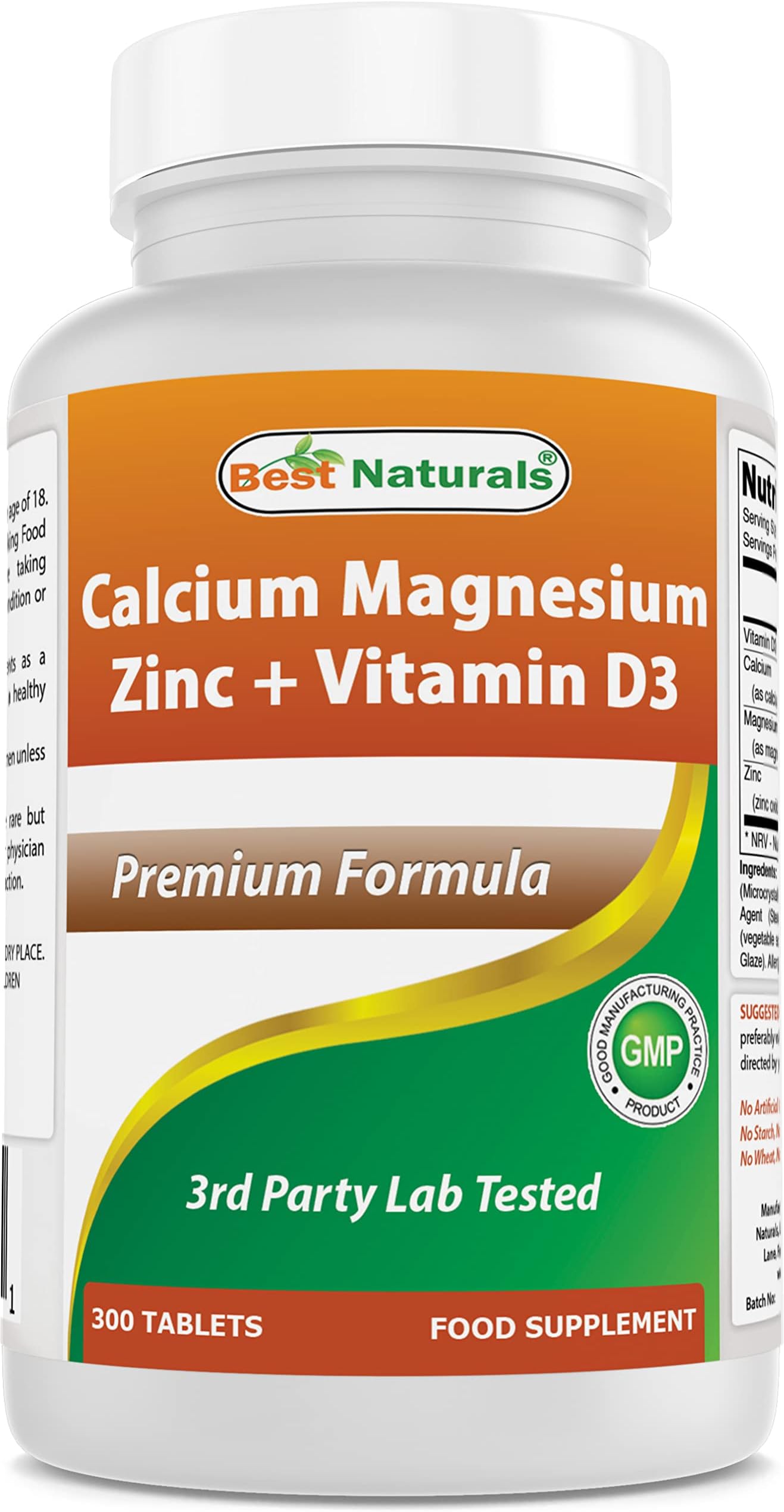 Amazon.com: Best Naturals Calcium Magnesium Zinc with Vitamin D3, 300 ...