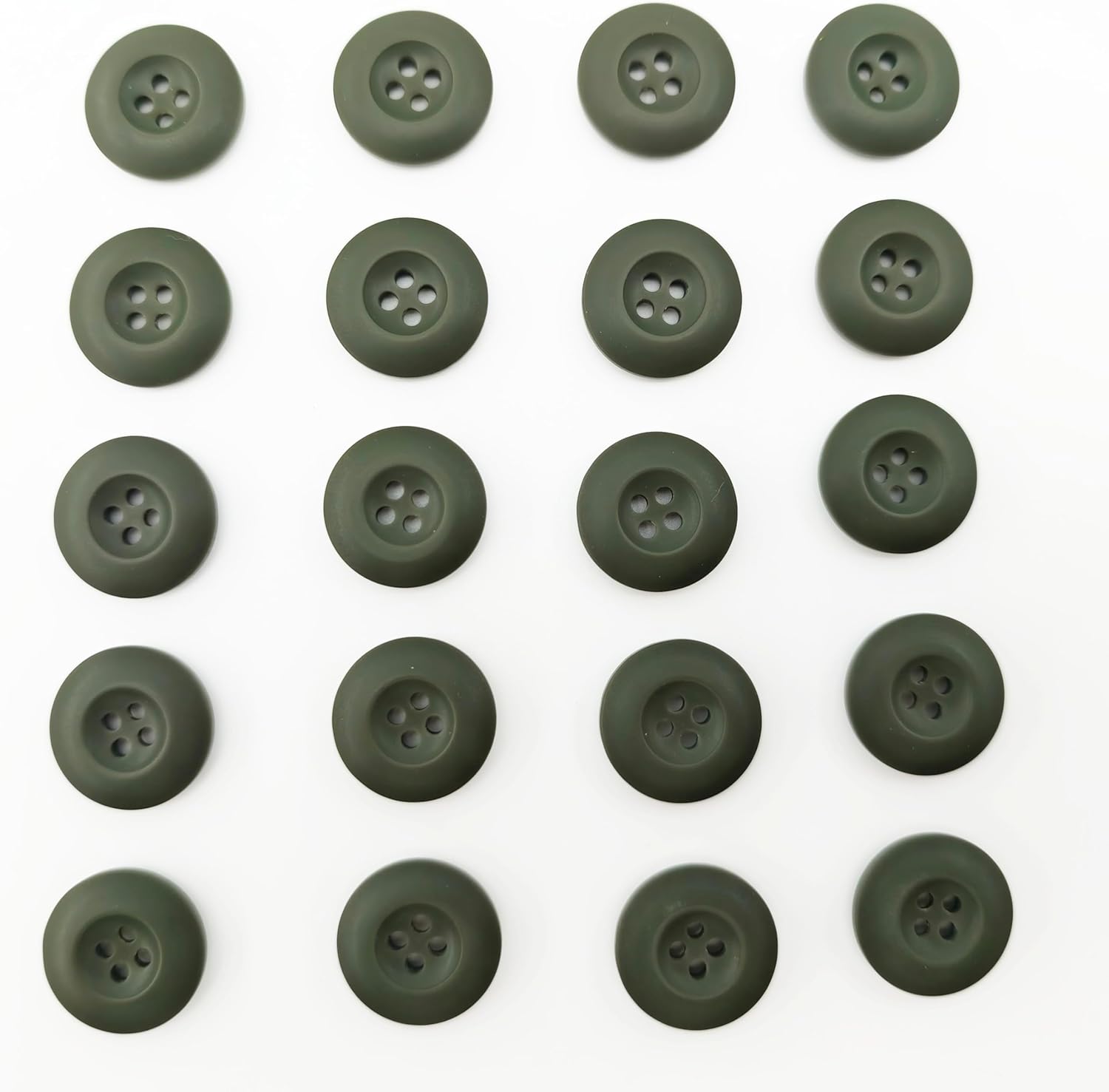 Amazon.com: 20mm Army Green Resin Buttons - Round 4-Hole Double-Sided ...
