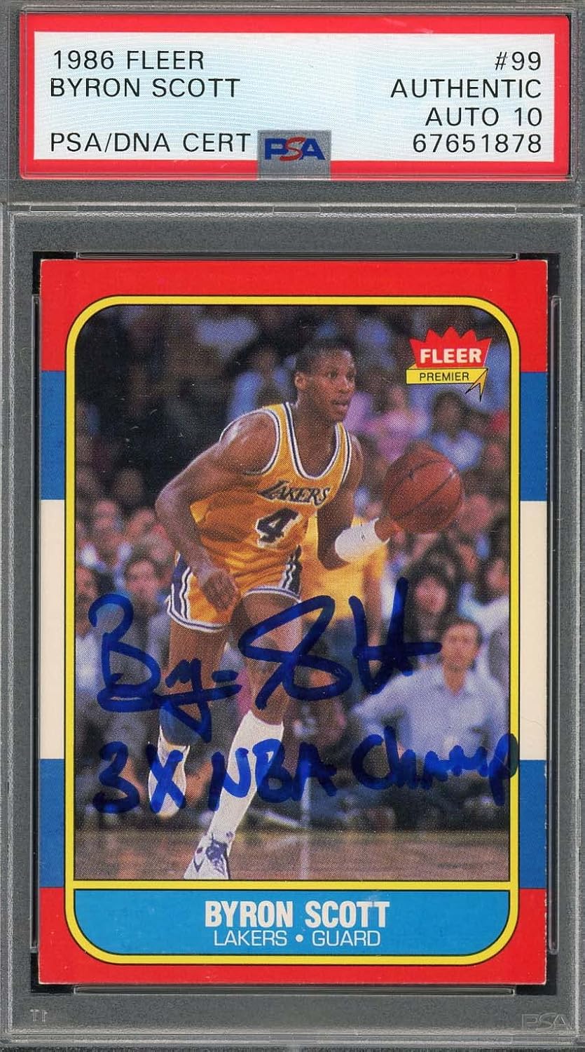 Amazon.com: Byron Scott 1986 Fleer Basketball Signed Rookie Card #99 ...