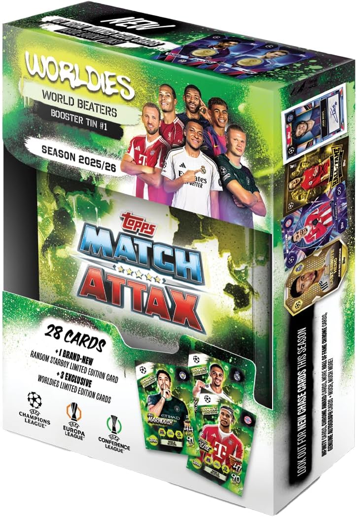 Amazon.com: Topps UCC Match Attax 2025/26 - Random Mini Tin - Contains ...