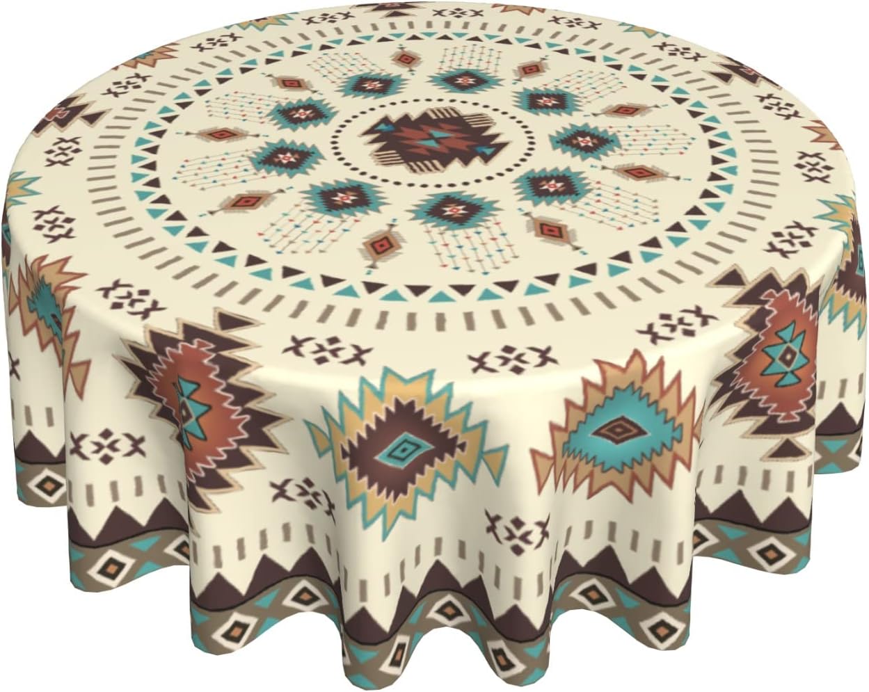 Amazon.com: Giwawa Aztec Southwestern Round Tablecloth 60" Ethnic ...