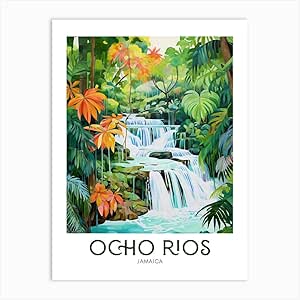 Amazon.com: Ocho Rios Jamaica Maximalist Travel Poster Metal Tin Sign ...