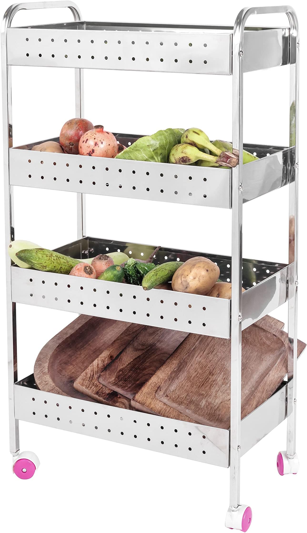 SEVVY - 3 Tier Kitchen Rack - Multi-Functional Trolley - Fruits ...
