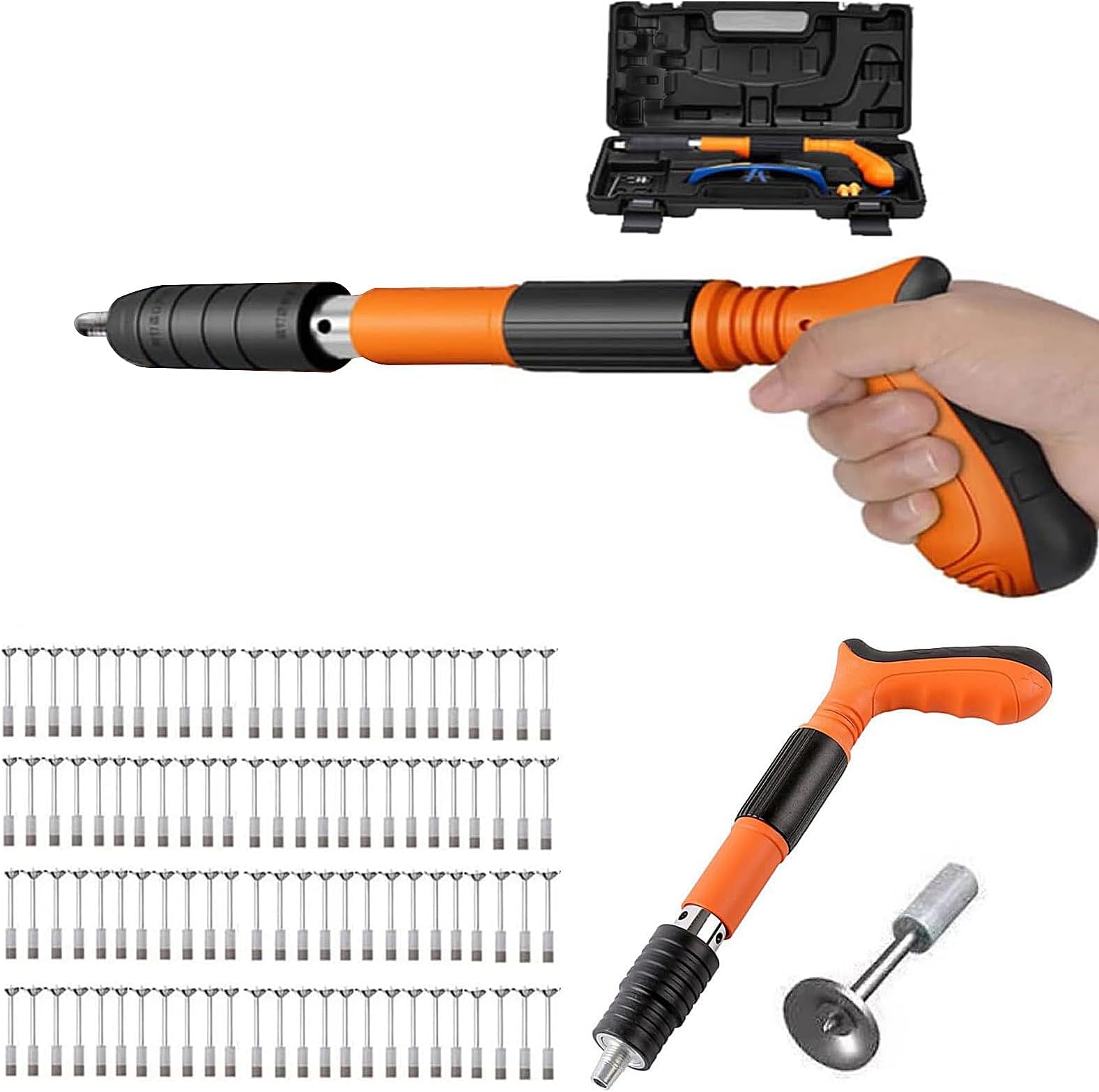Manual Mini Nail Gun Kit, 4 Gears Adjustable Wall Fastening Tool, Air ...