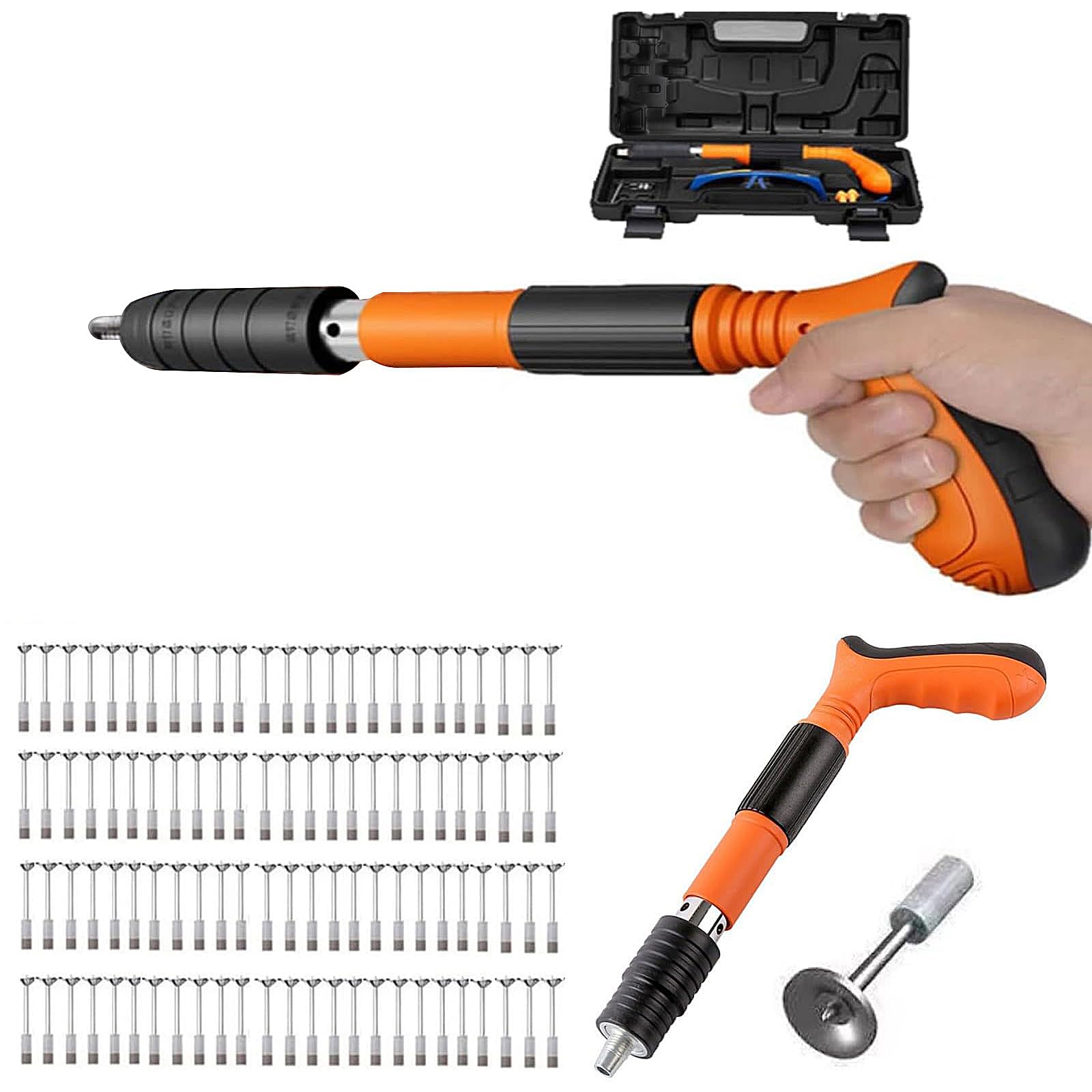 Manual Mini Nail Gun Kit, 4 Gears Adjustable Manual Wall Nail Fastening ...