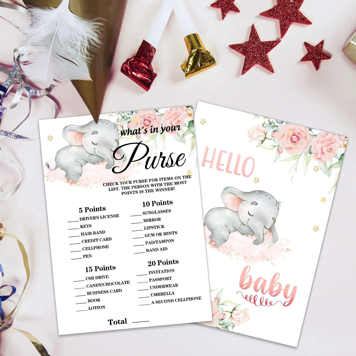 Snapklik.com : Baby Shower Games, Whats In Your Purse -Double Sided ...