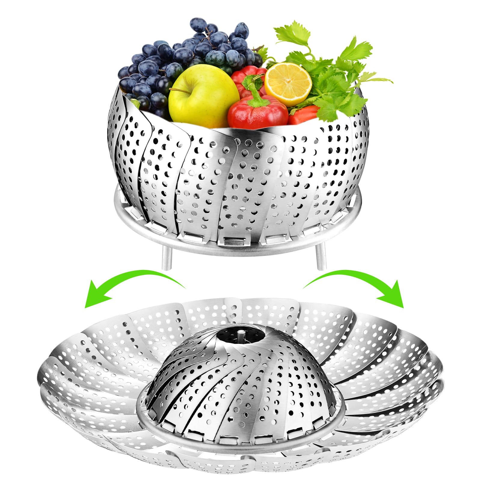 Amazon.com: Vegetable Steamer Basket for Cooking 304 Stainless Steel ...