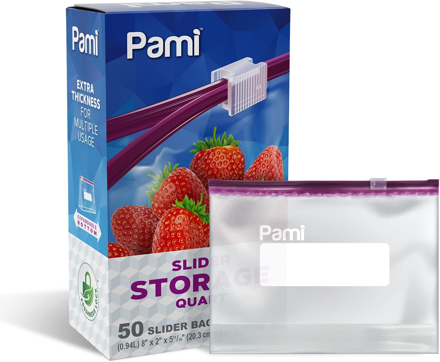 Amazon.com: Ziploc Quart Food Storage Slider Bags, Power Shield ...