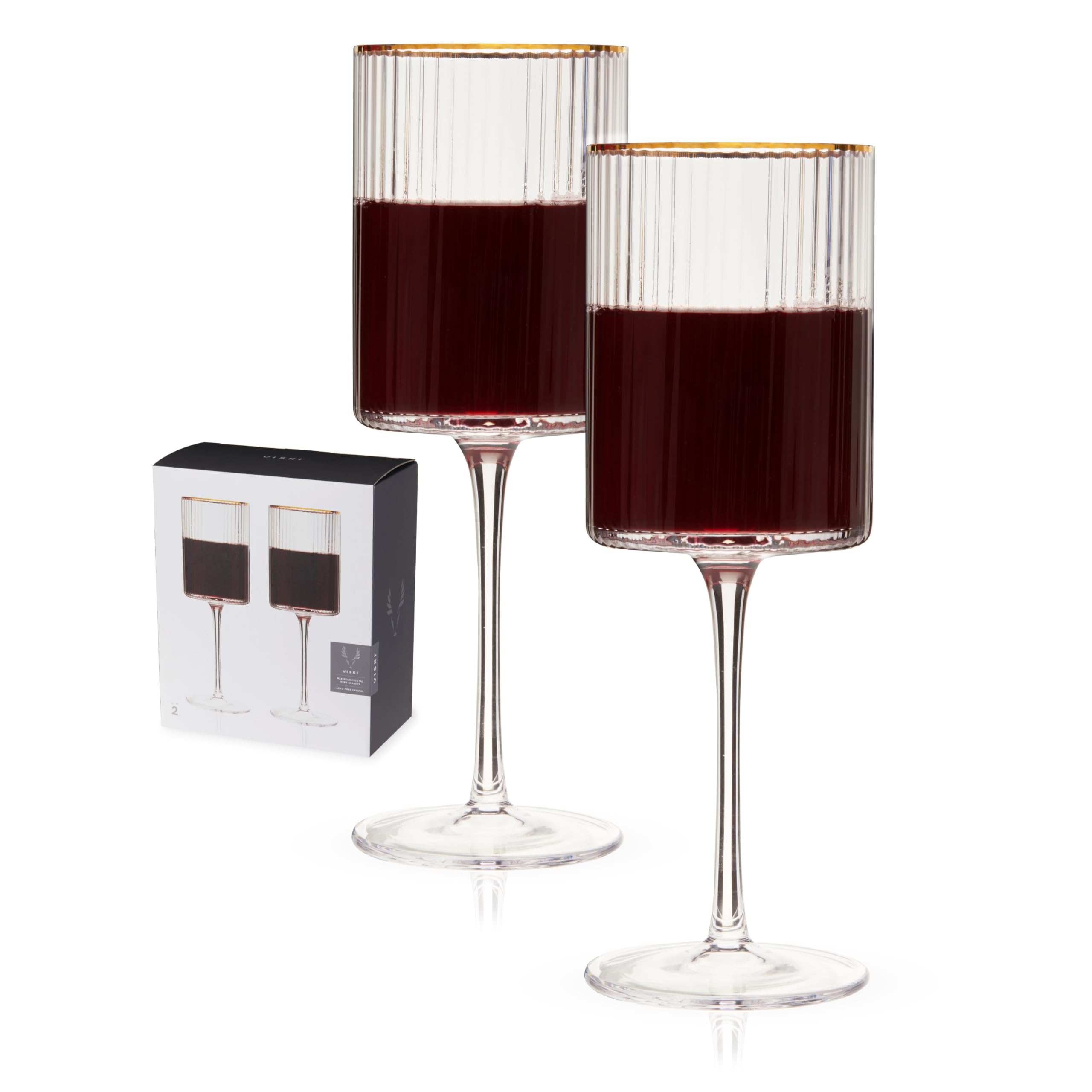 Snapklik.com : Meridian Ribbed Wine Glasses, Crystal Wine Glass Unique ...