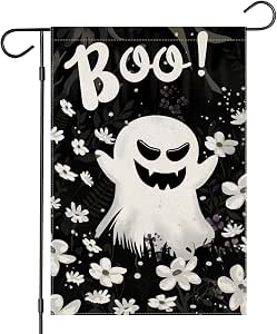 Amazon.com : EKOREST Halloween Garden Flags for Outside, Funny BOO ...
