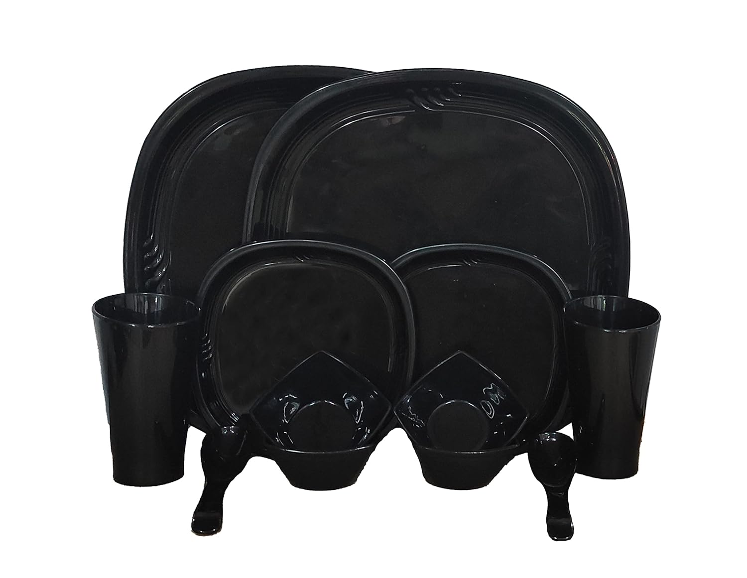 Mehul Plastic Dinner Set, Microwave Safe Food Grade Unbreakable Dinner Set, 12 pcs Dinner Set ...