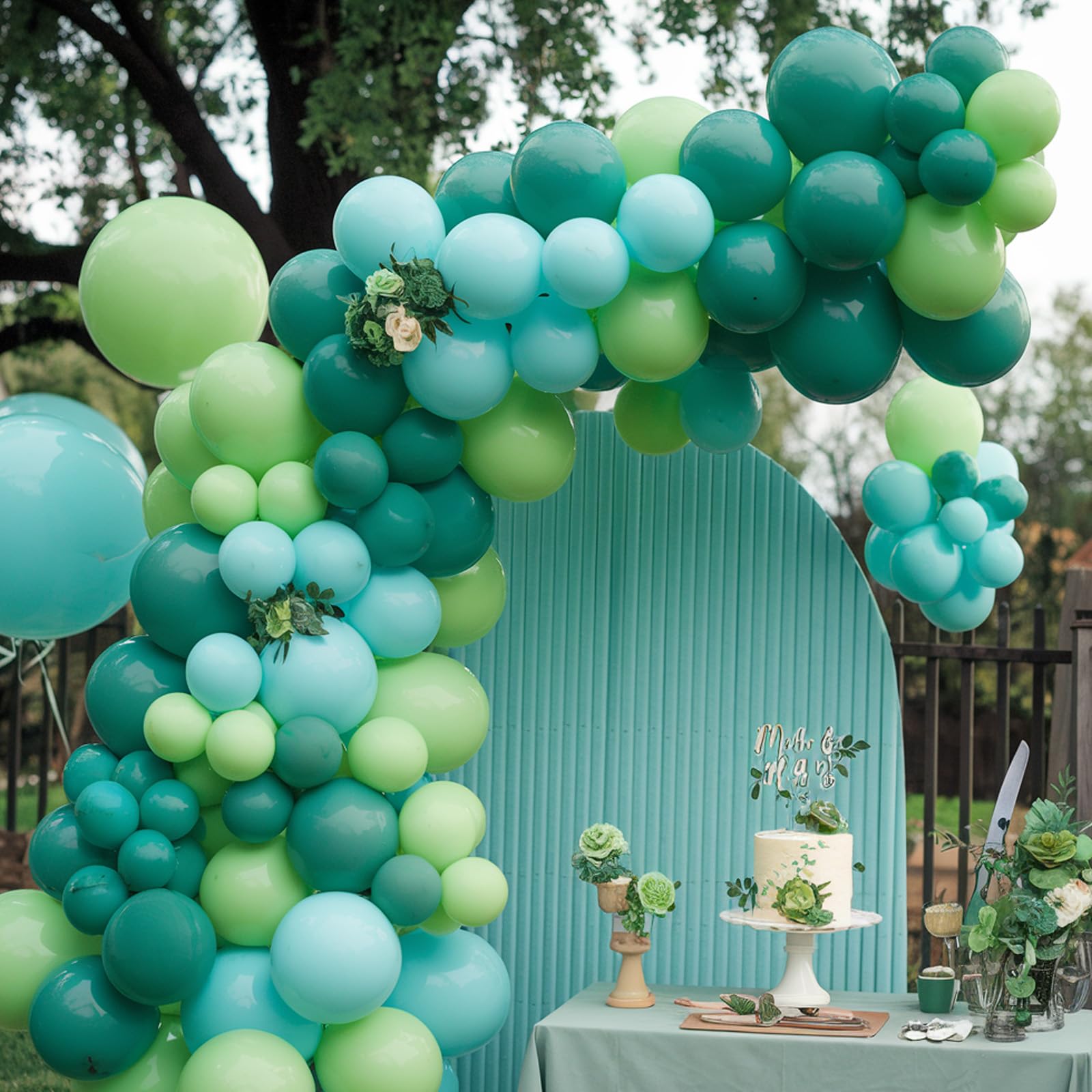 Snapklik.com : Blue And Green Balloons, Slate Blue Balloon Arch Kit ...