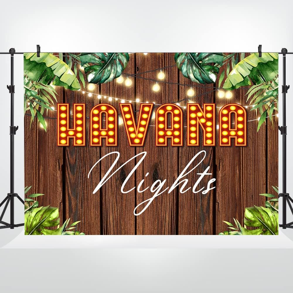 Buy Lofaris Havana Nights Wood Backdrop Palm Leaves Adult Birthday ...