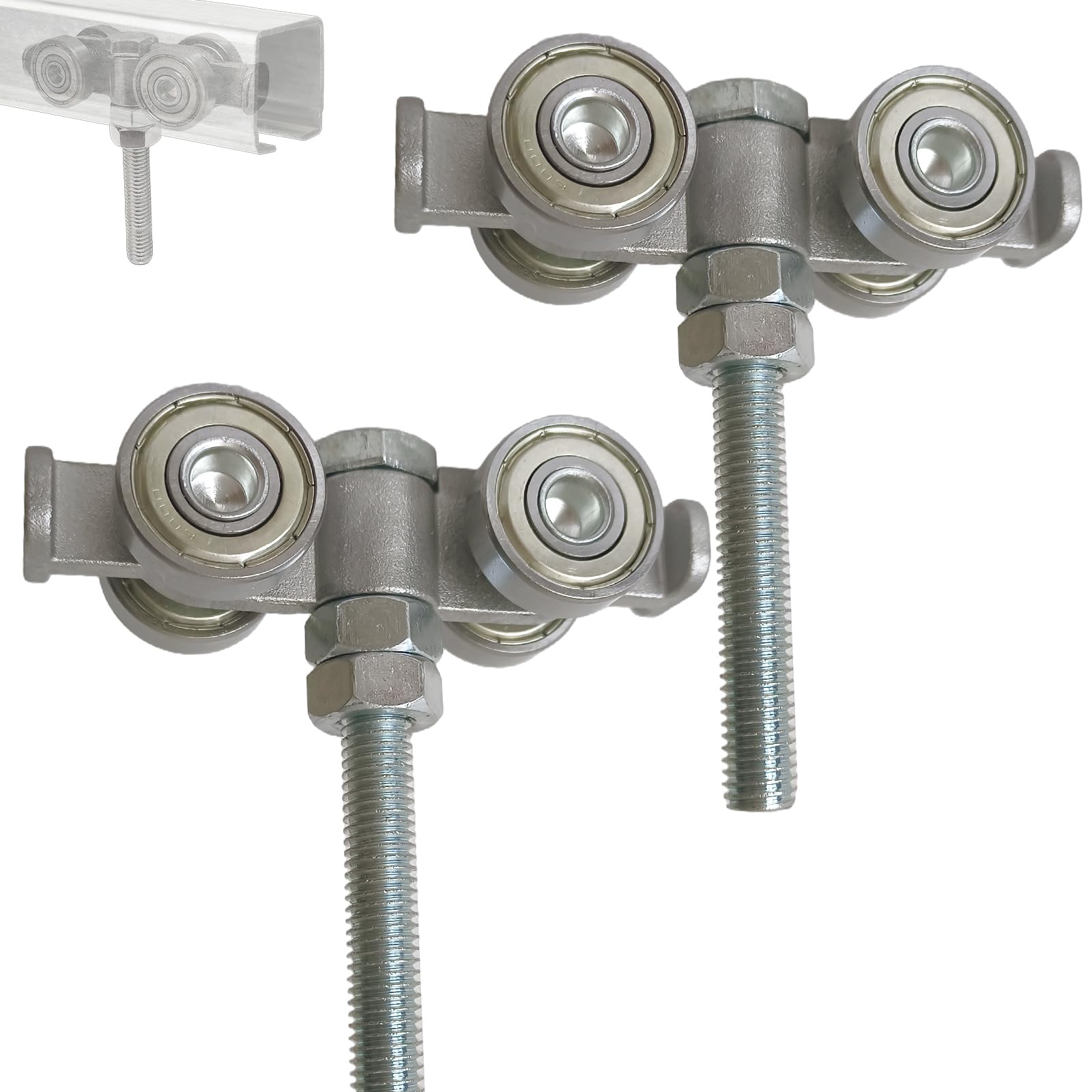 Bijun 4 Wheel Rolley Assembly Strut Channel Trolley Rollers Wheel ...