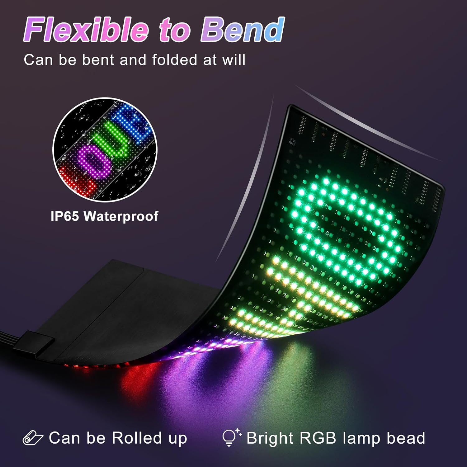 Letrero LED para automóvil, 7 x 3 pulgadas, letreros LED flexibles para ...