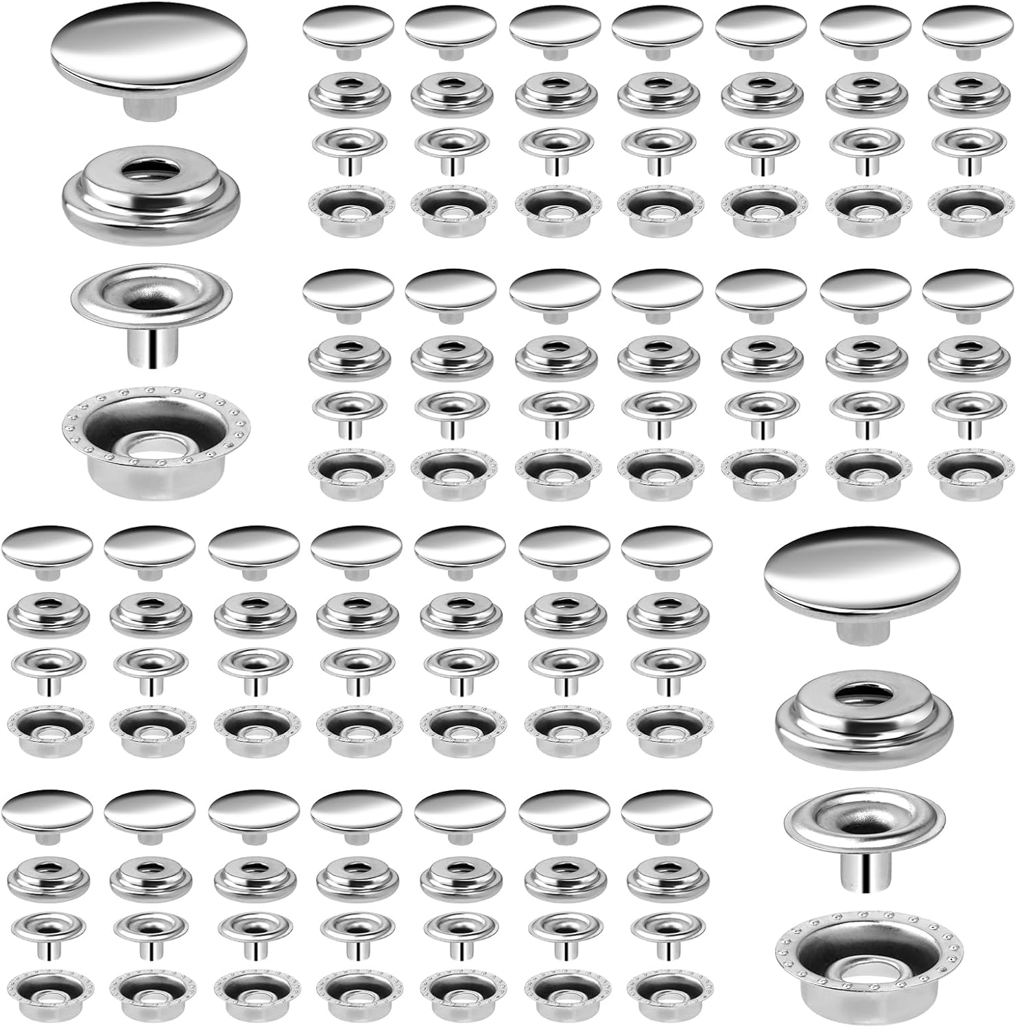 Amazon.com: 120pcs Stainless Steel Fastener Snap 15mm Marine Grade Boat ...