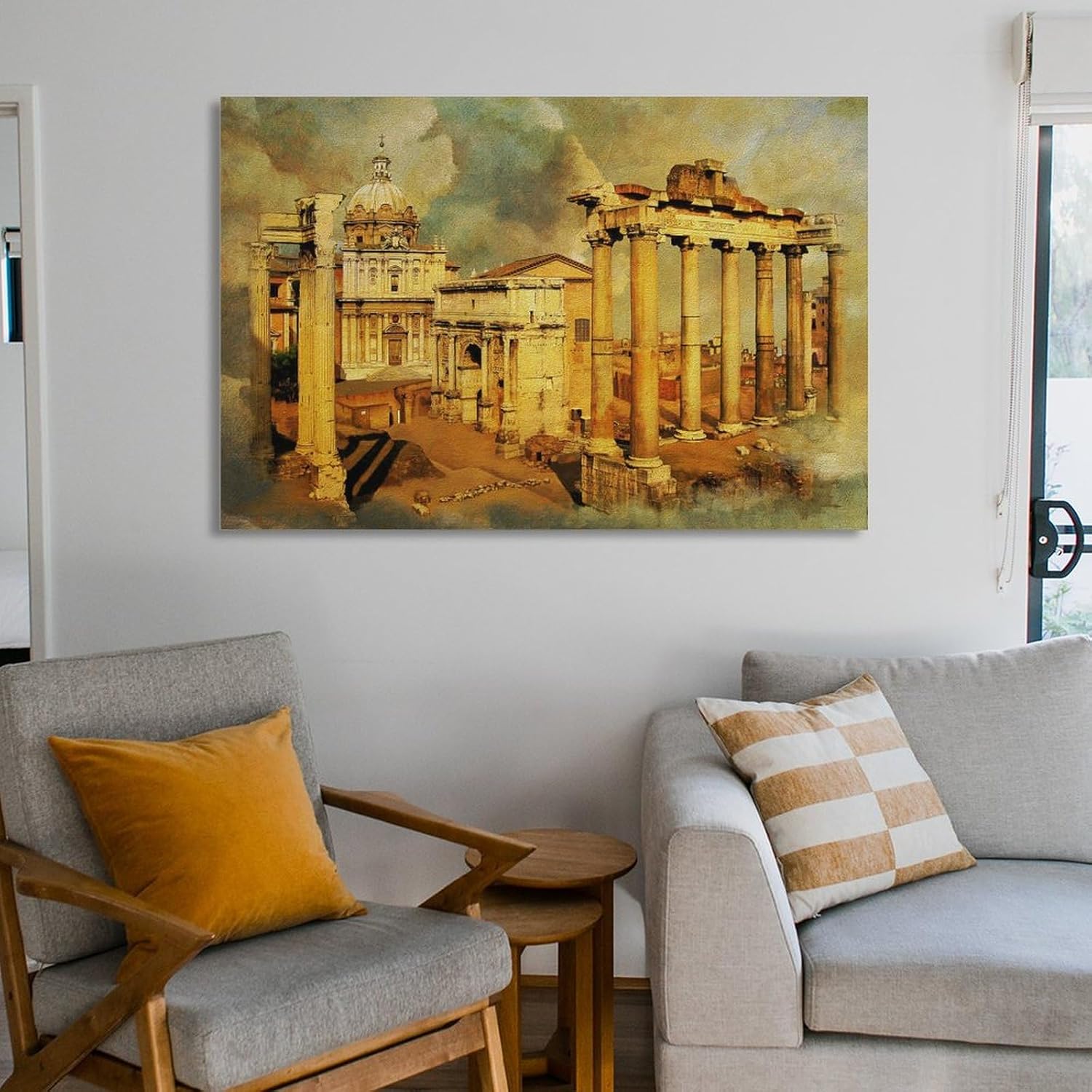 Arte de pared vintage de arquitectura romana antigua, arte de pared de ...