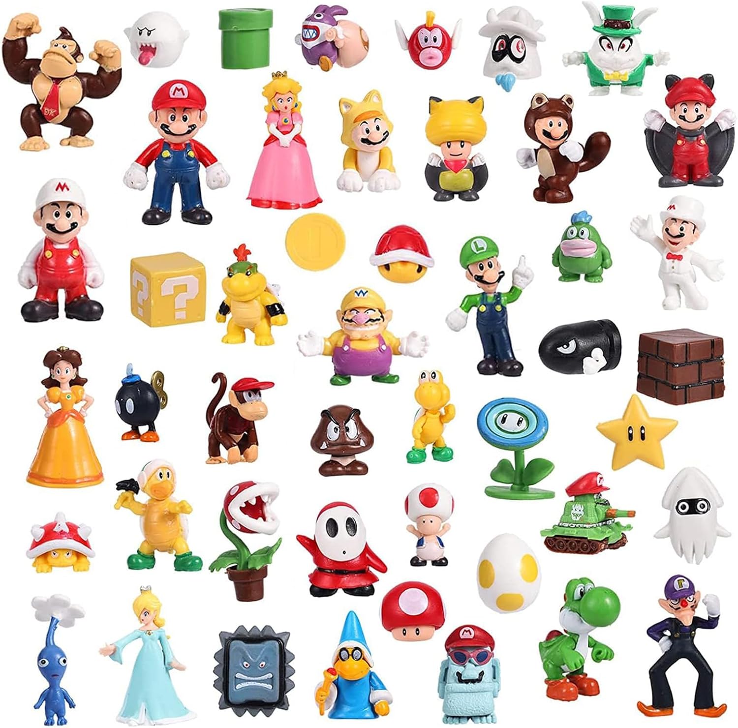 Amazon.com: 48 Pieces Mario Character Action Figures Toys Set,2 inches ...