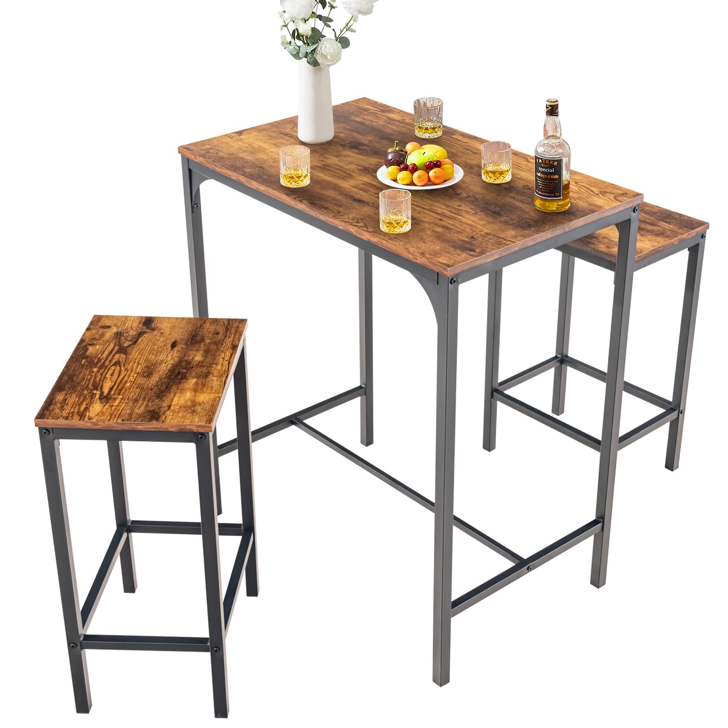Amazon.com - Dining Table Set for 2, 3-Piece Dining Table Set for ...