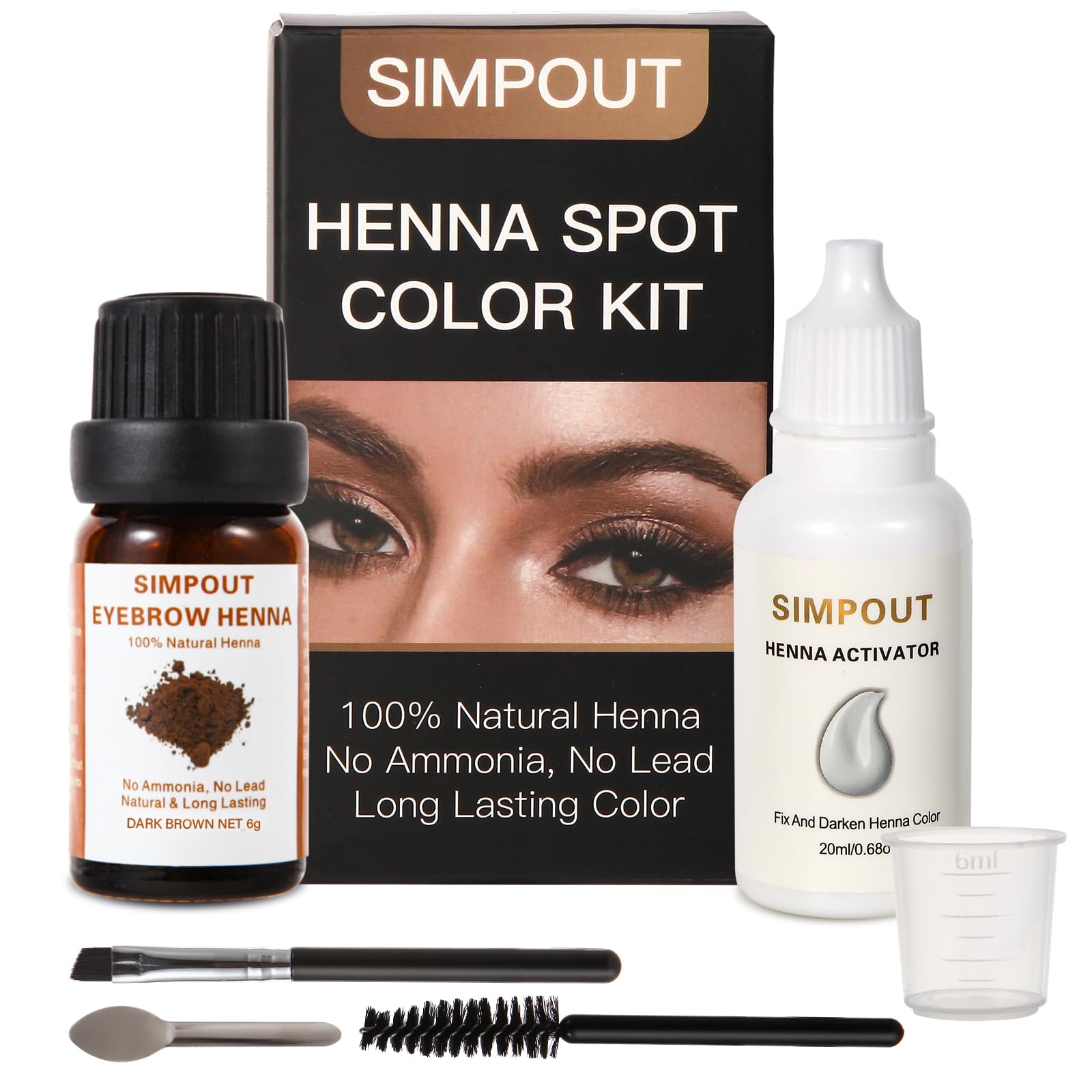 Amazon.com : Simpout Pure Natural Henna Hair Color - Water and Smudge ...