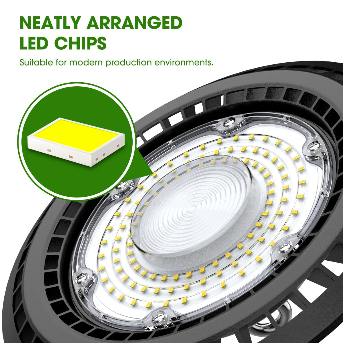 Snapklik.com : 2-Pack 100W LED High Bay Lights, 12,000lm And 5000K ...