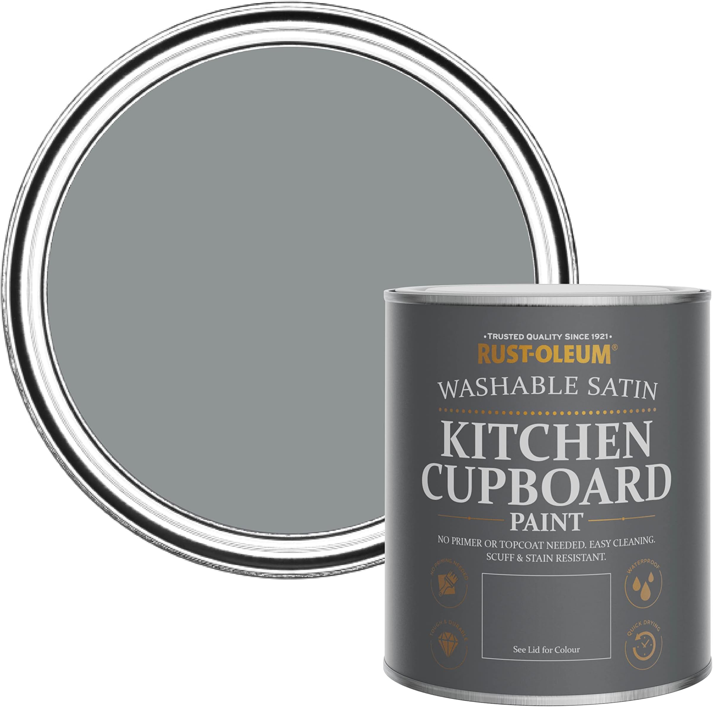 Rust-Oleum Dark Grey Scrubbable Kitchen Cupboard Paint in Satin Finish ...