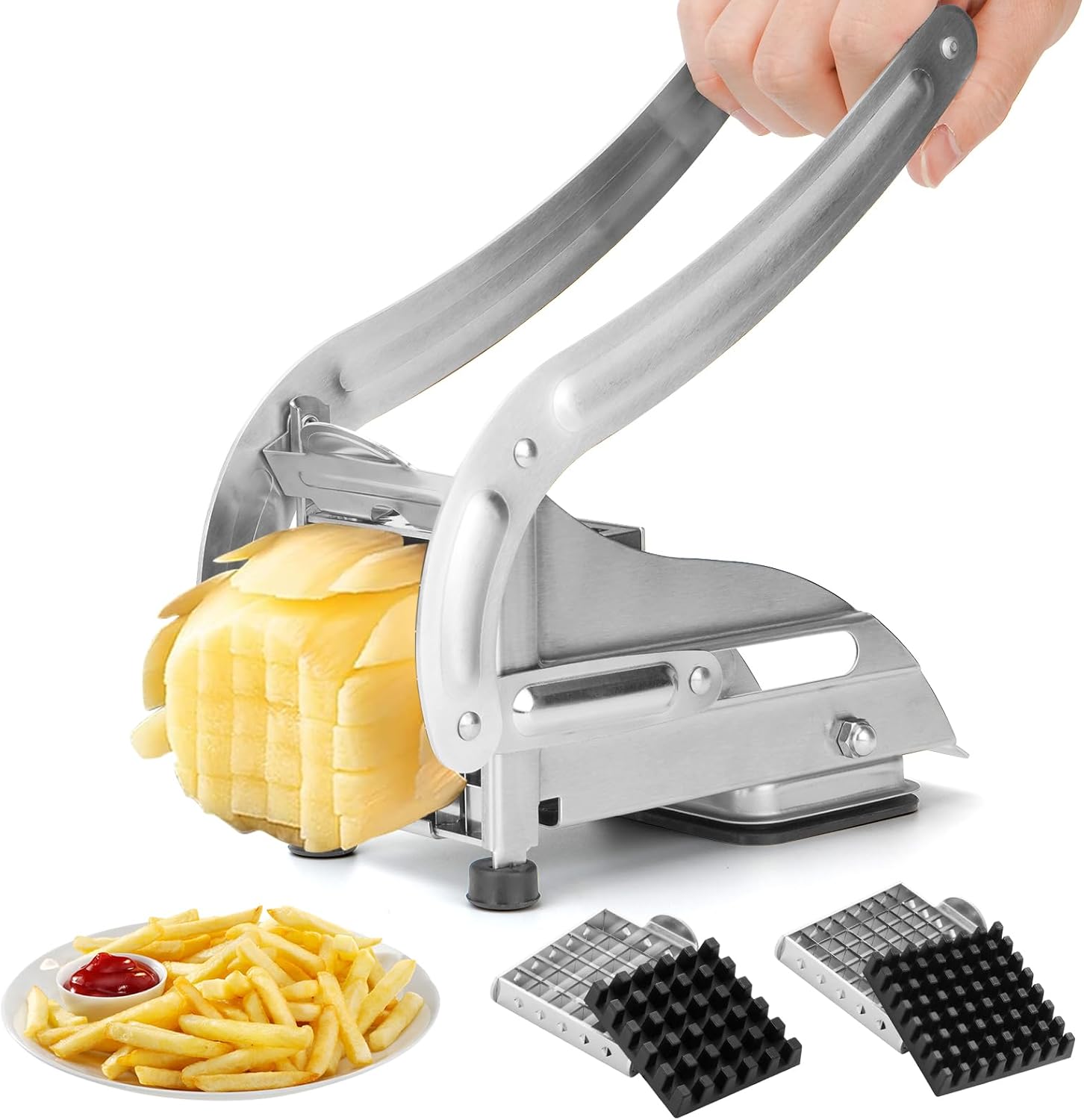 French Fry Cutter, 2-Blade Potato Slicer, French Fry Cutter for ...