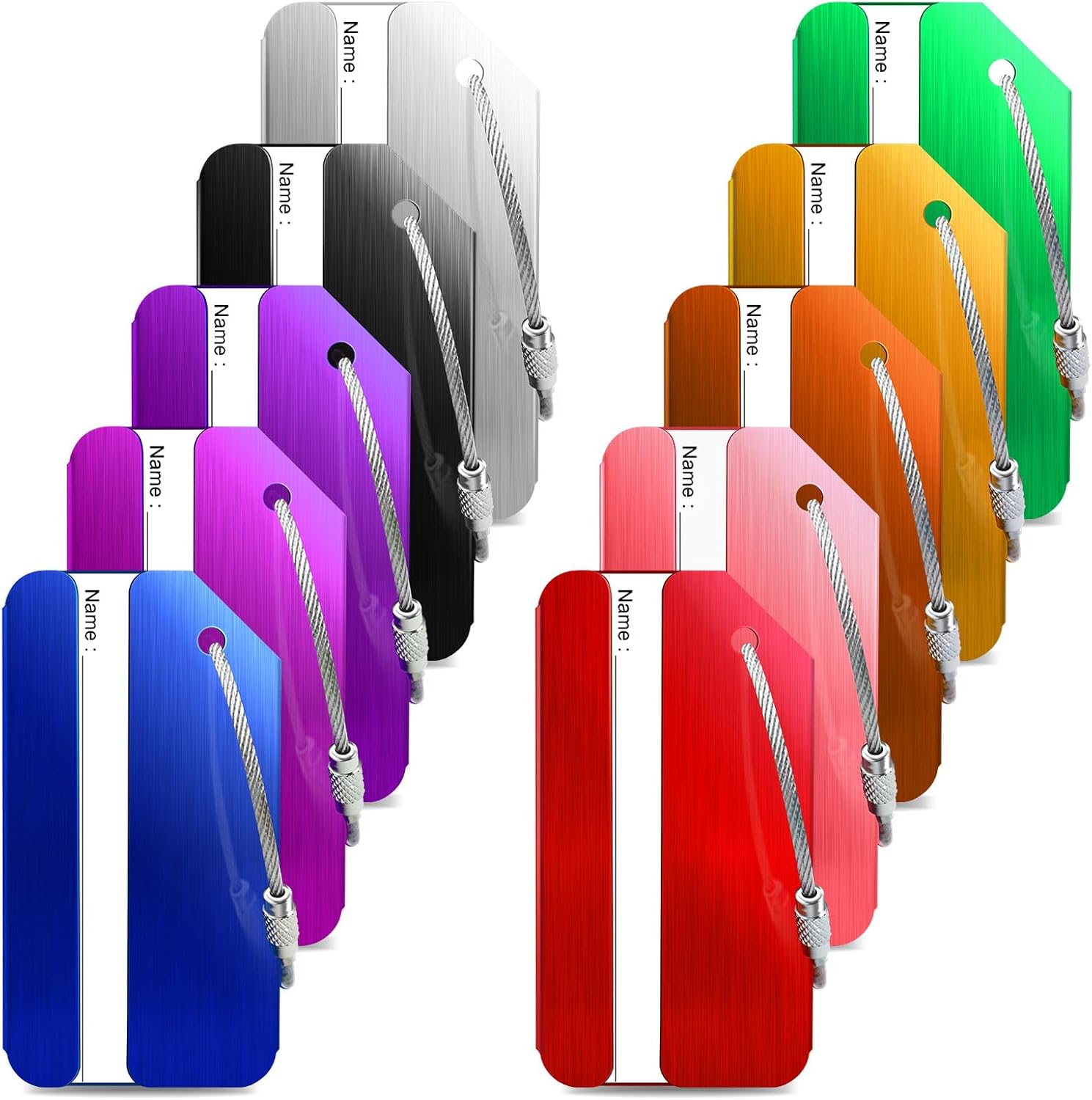 Amazon.com: Suitcase Tag Luggage Tags Aluminum 10 Pack Tags for Luggage ...