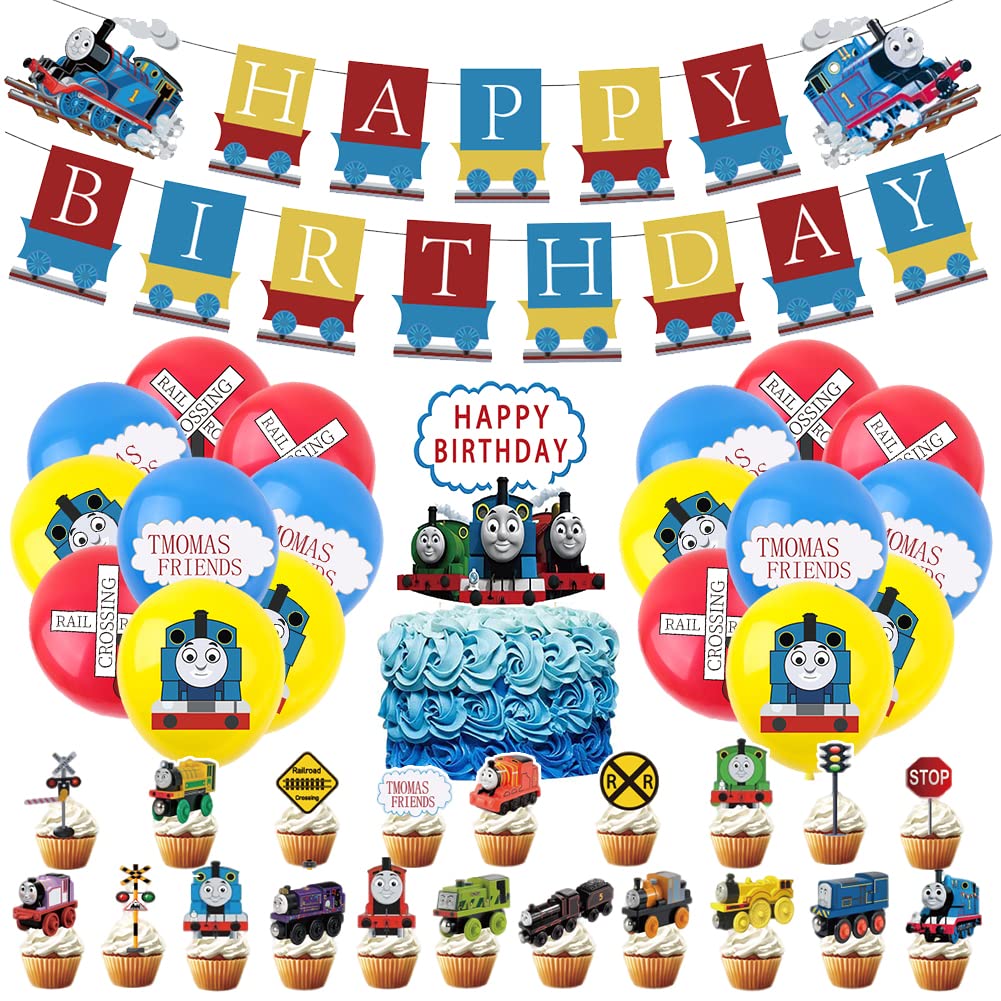 Buy Hilloly Thomas Little Train Theme Party Decoration Set 40 Pieces ...