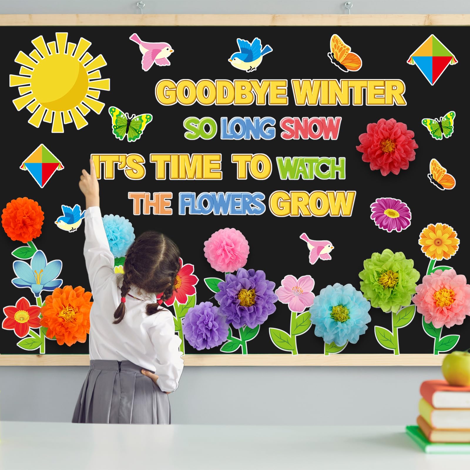 Snapklik.com : 3D Spring Flowers Bulletin Board Decorations Set For ...