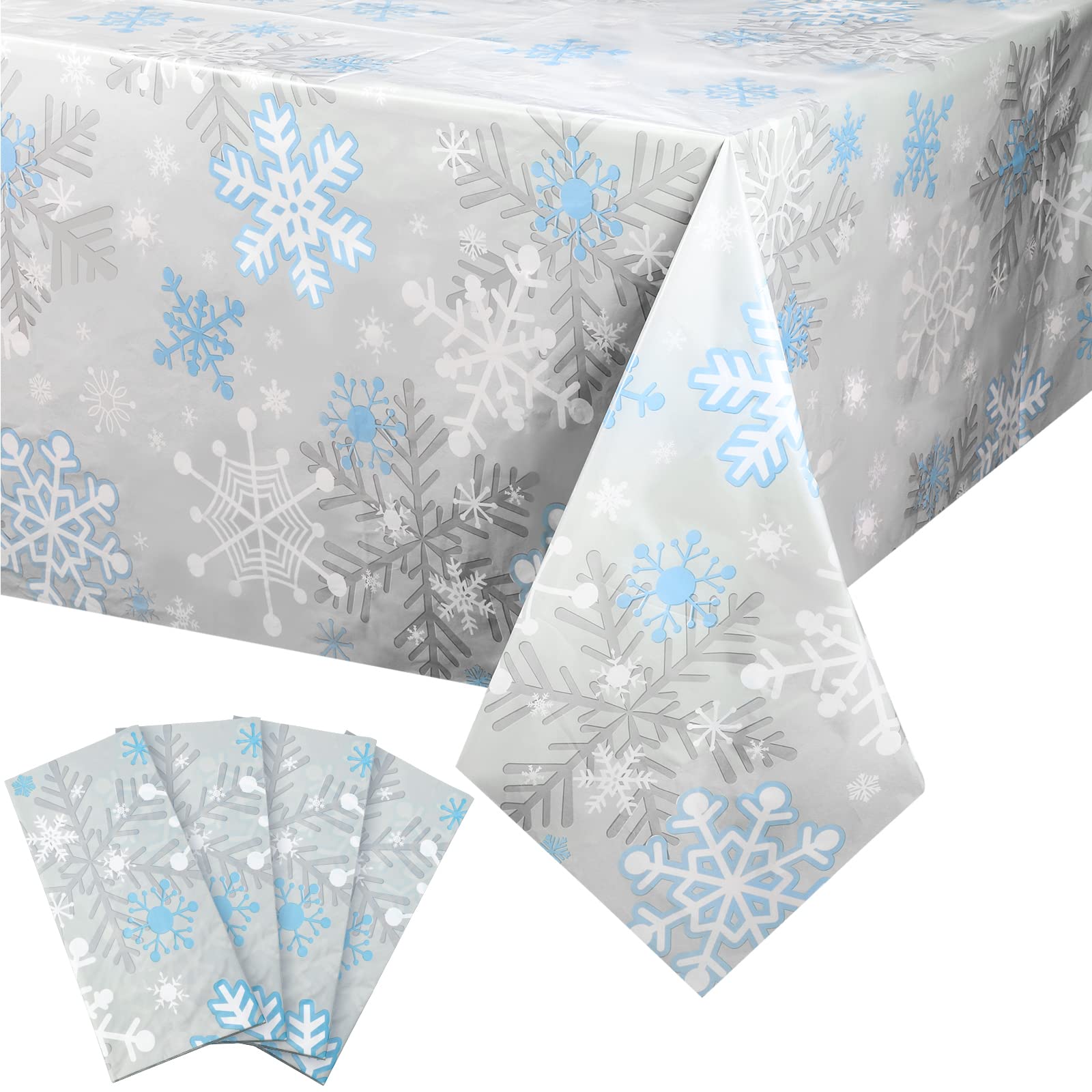 Amazon.com: Jetec 4 Pcs Christmas Snowflake Tablecloth 60x120 Inch ...