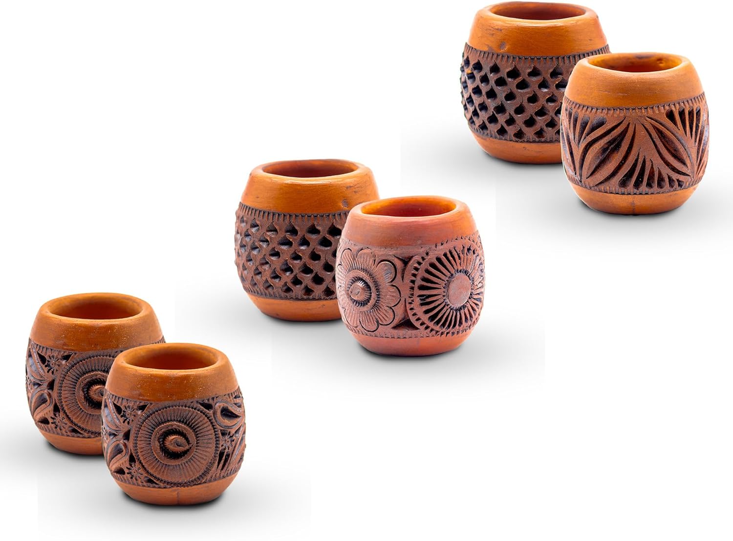 Amazon.com | ECOGREEN® - Mexican Tequila Black Clay Glasses, Set of 6 ...