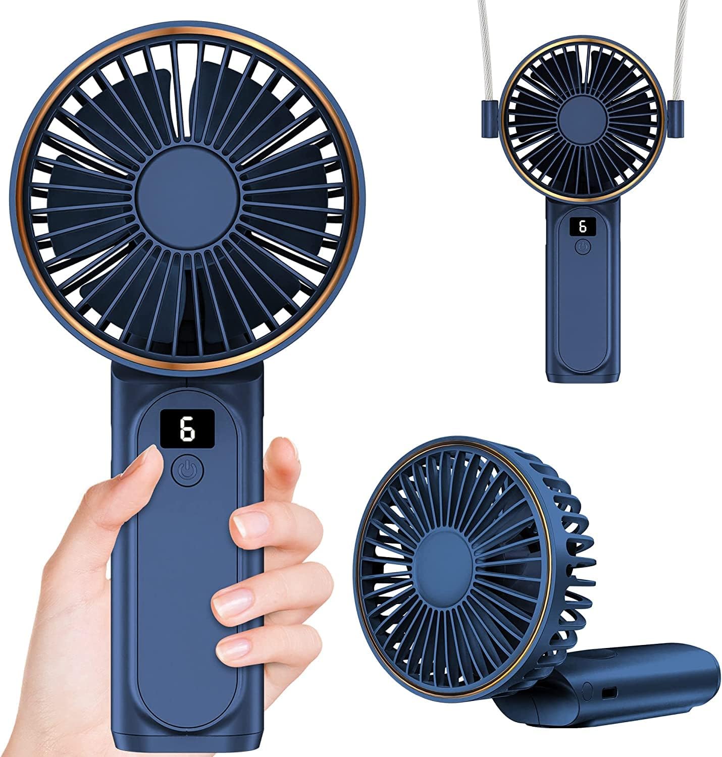 Amazon.com: Gaiatop Portable Handheld Fan, 180° Foldable Mini Desk Fan ...
