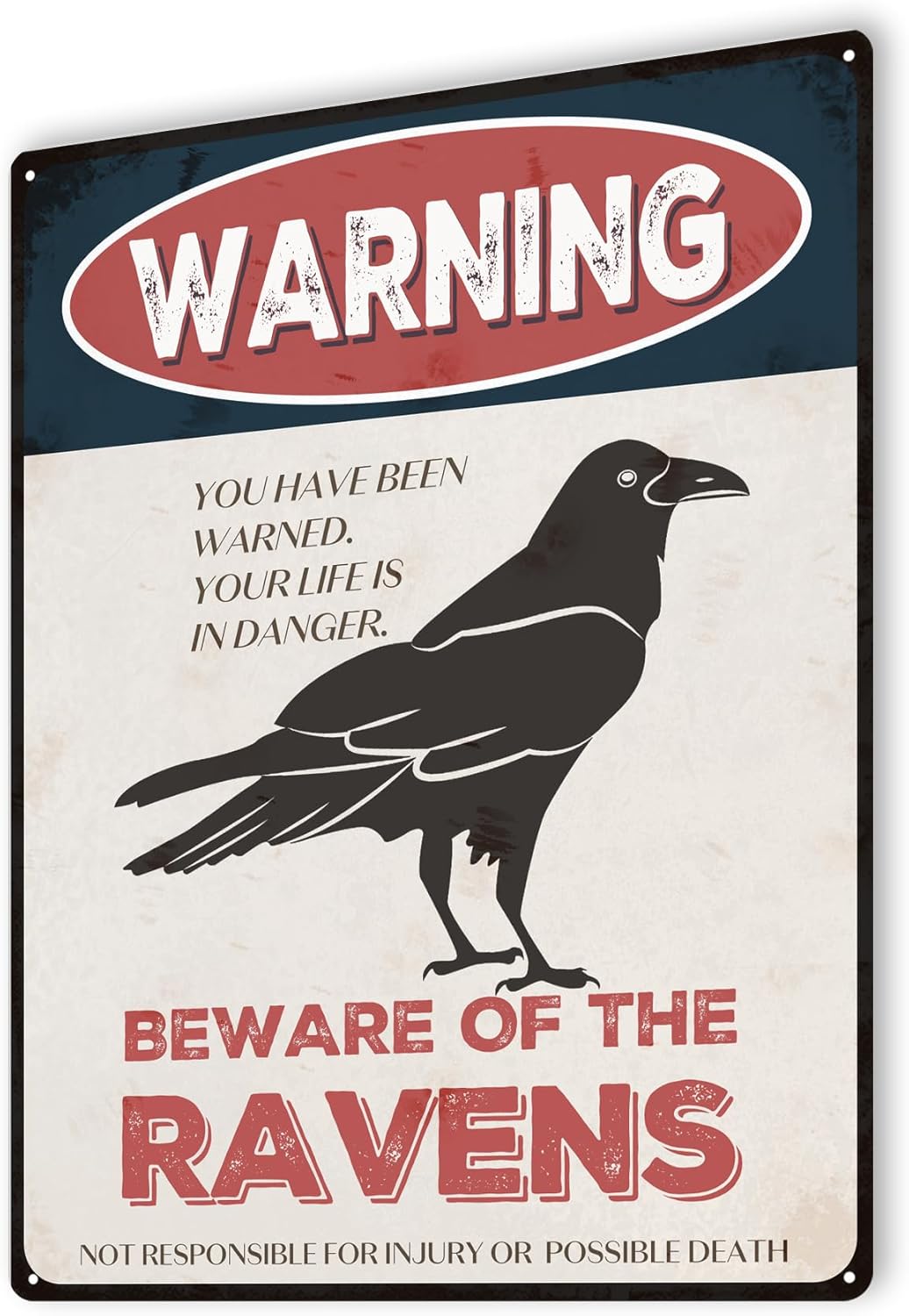 Amazon.com : Beware of Ravens Sign 12x16 inch Animal Metal Signs for ...